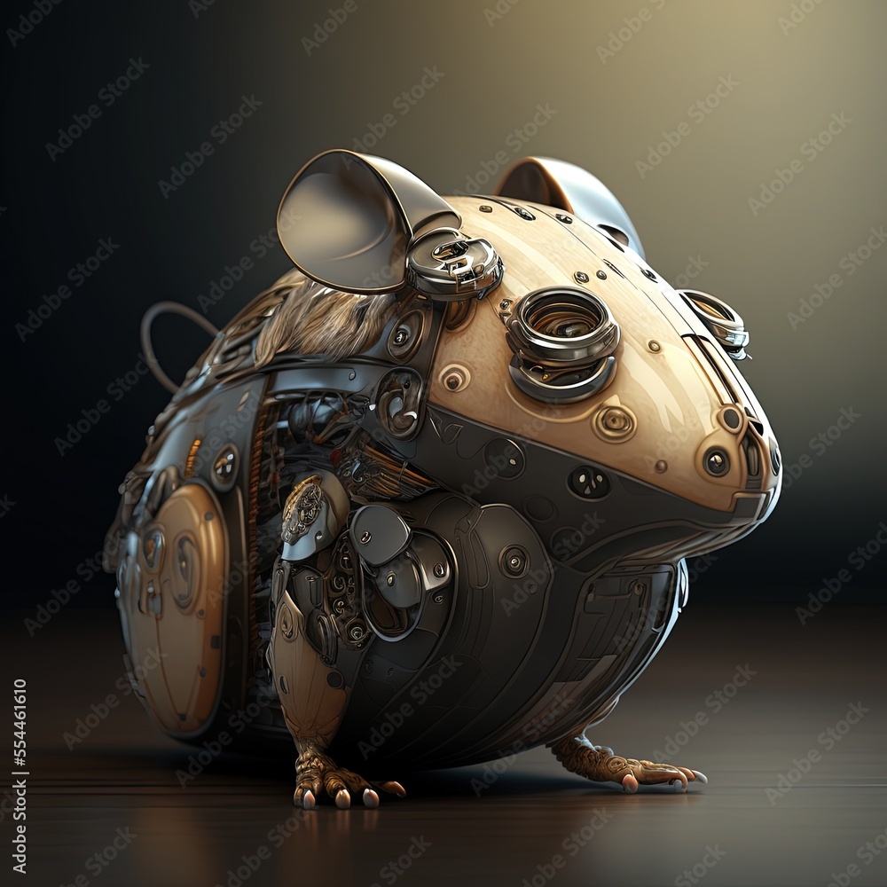 Futuristic mouse knight, mechanical robot warrior, future warrior ...
