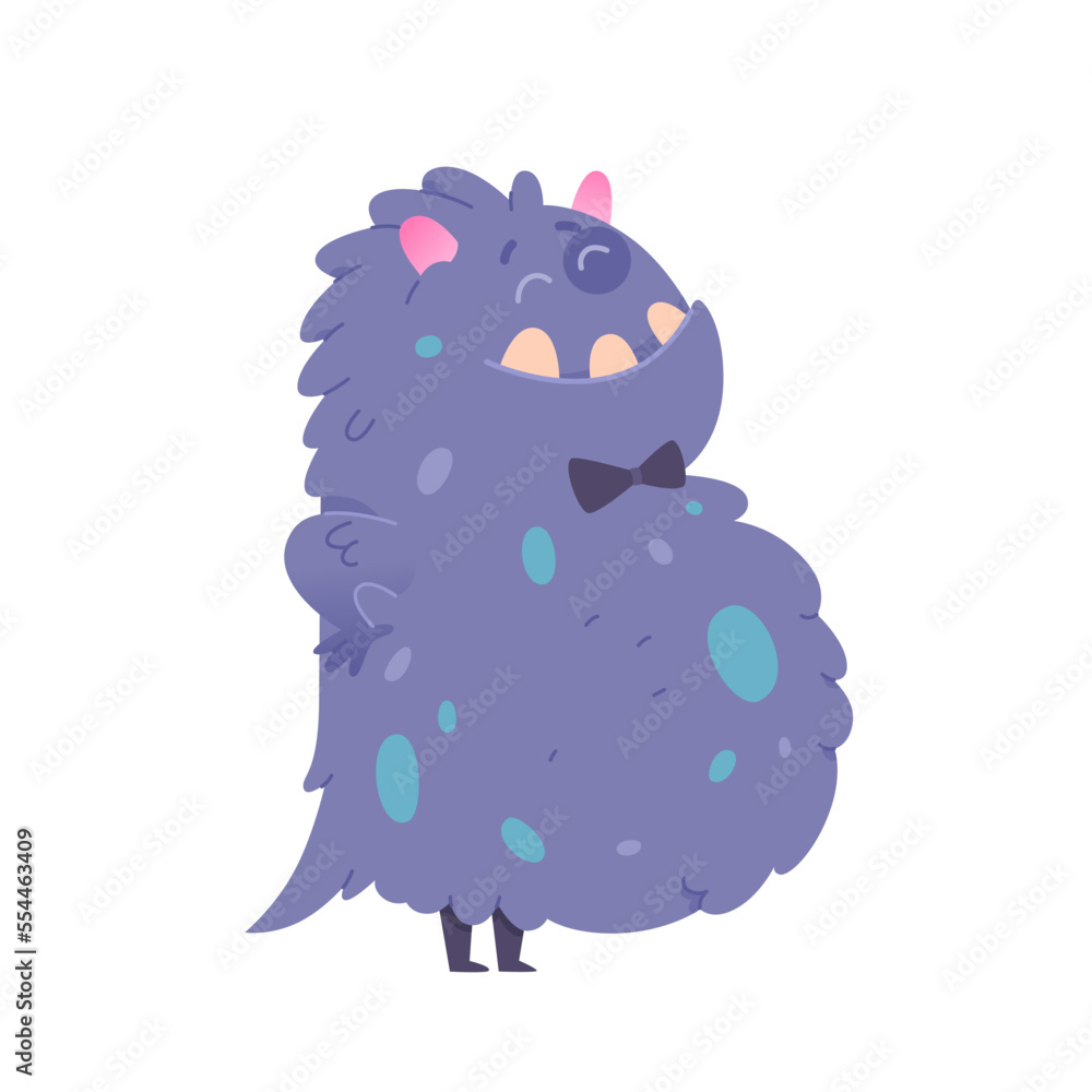 Germ monster vector illustration. Cartoon isolated funny blue virus or ...