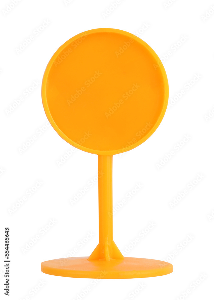 Information round plastic sign board orange signpost stand display ...