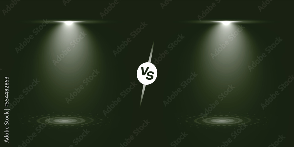 vector versus vs screen with two focus light effect new design Stock ...