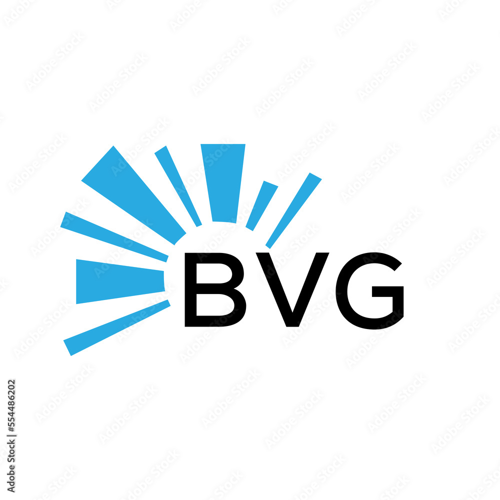 BVG letter logo. BVG blue image on white background and black letter ...