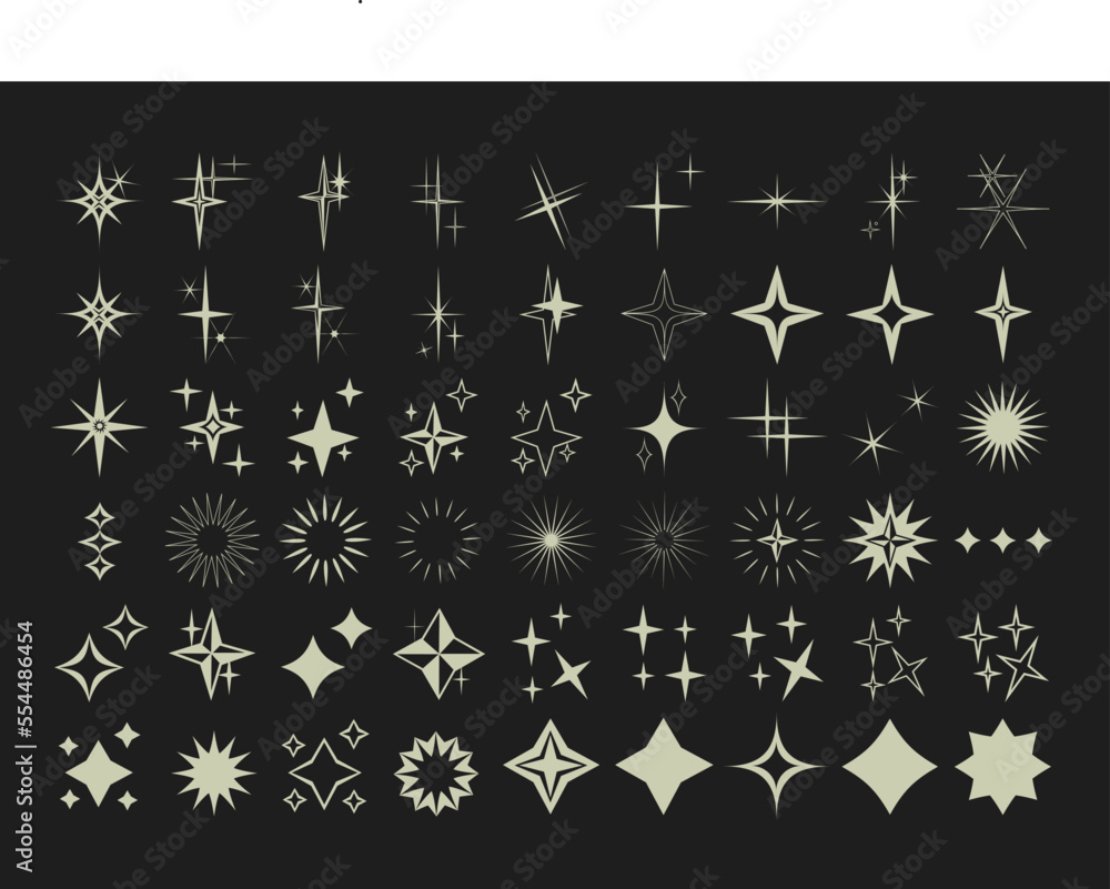Y2K stars and retro futuristic graphic design vector icon set Stock Vector | Adobe Stock