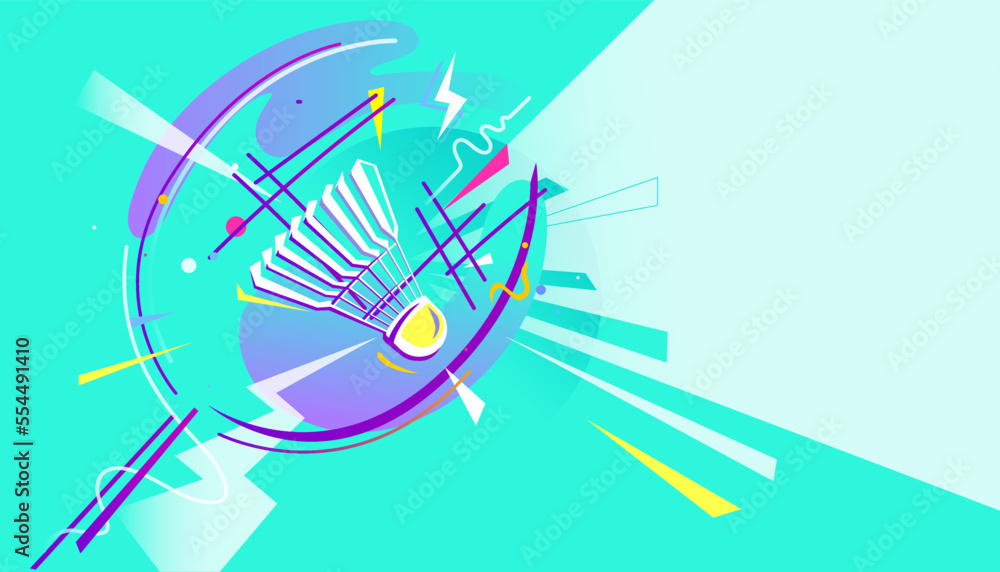 Vector illustration of badminton abstract background design for banner ...