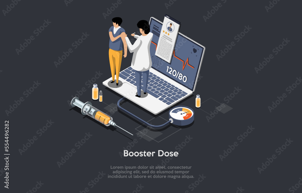 Concept Of Vaccination, Healthcare And Medicine. Syringe and Needle ...