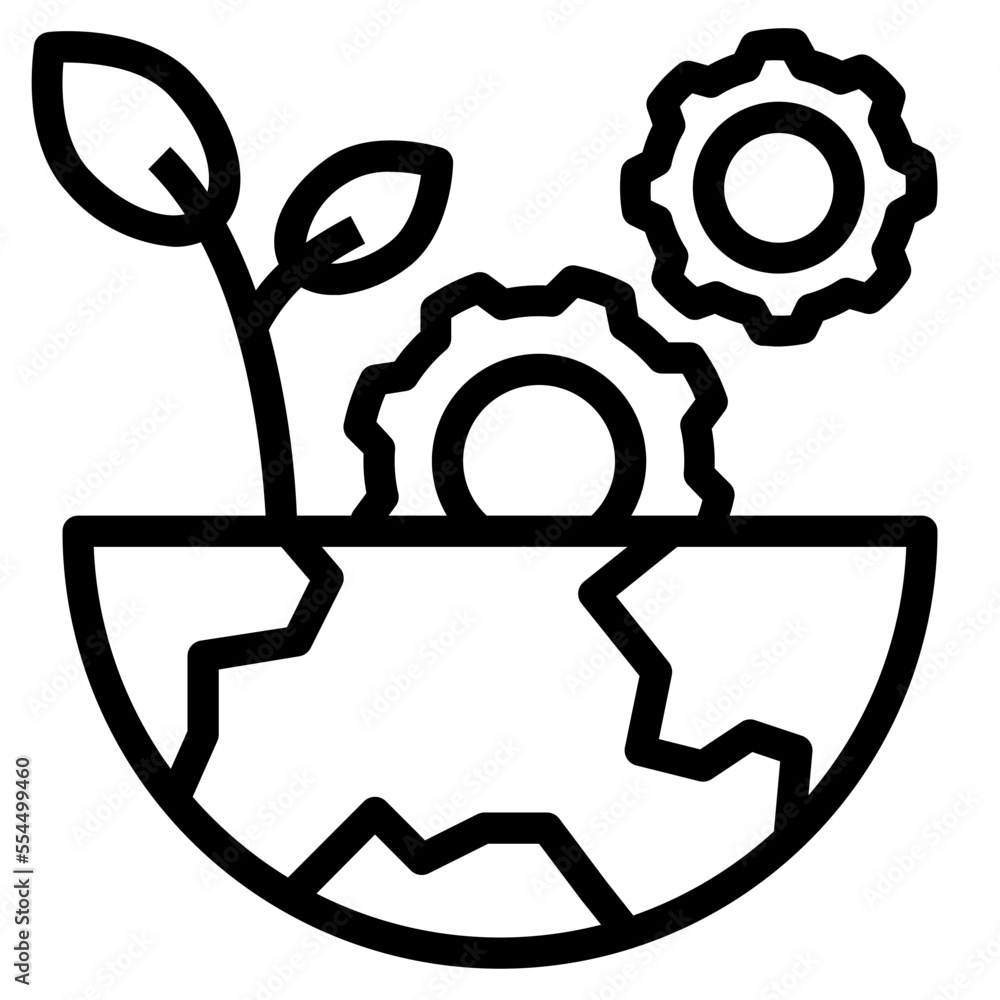 ecosystem outline style icon Stock Vector | Adobe Stock