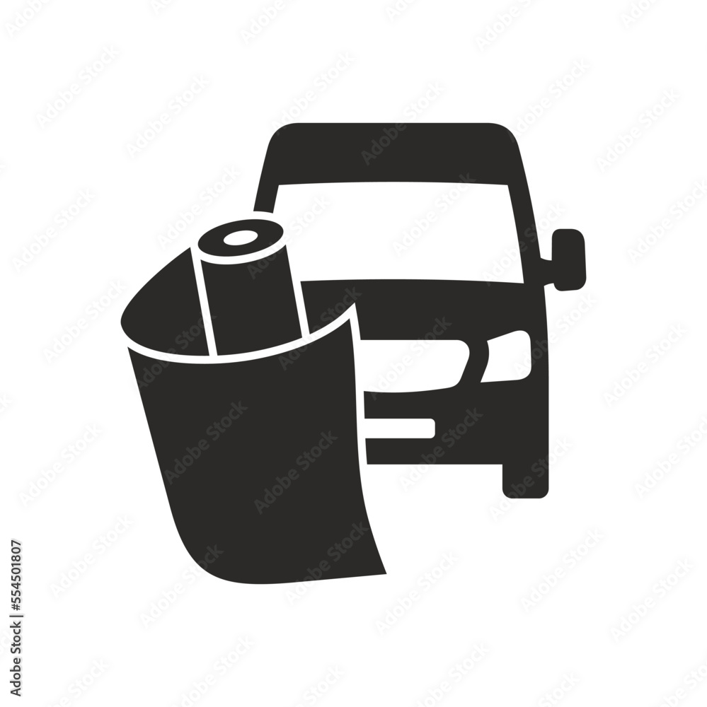 Commercial vehicle wrapping icon. Paint Protection Film, PPF. Vinyl ...