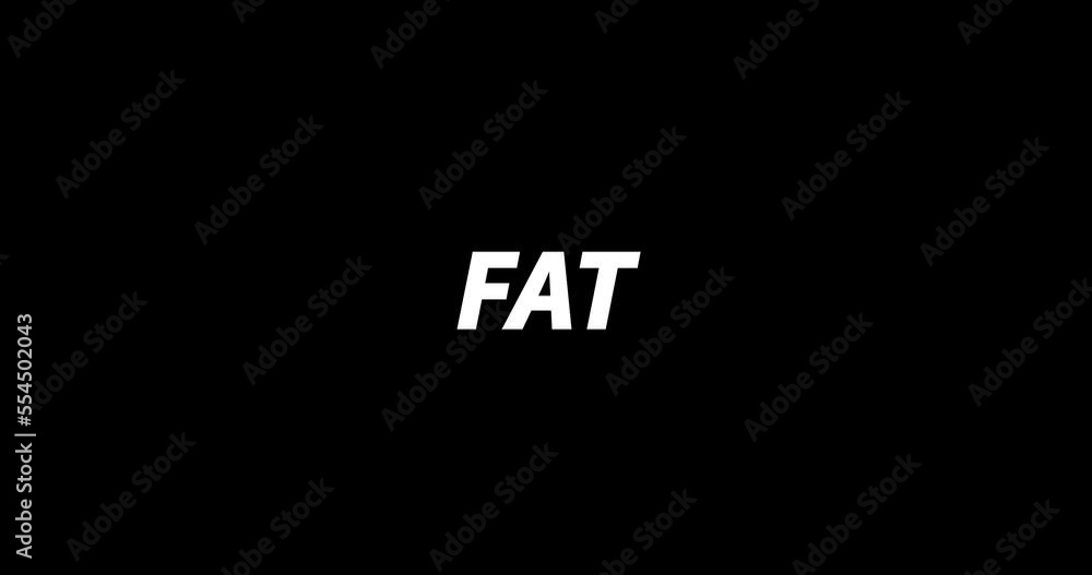 FAT text animation on black background. Modern text animation, written ...