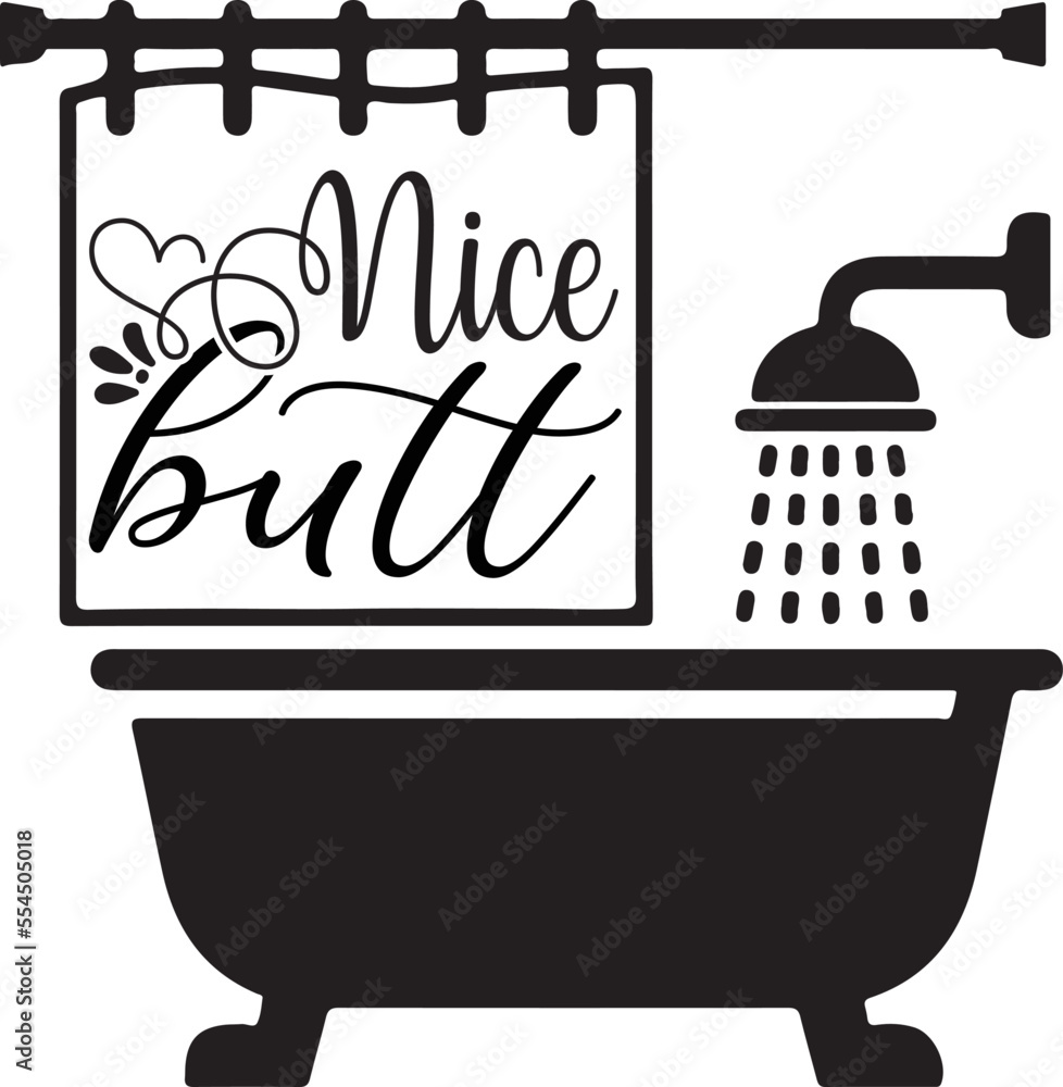 Vecteur Stock Bathroom SVG Bundle, Bathroom Quote, Restroom svg, Potty ...