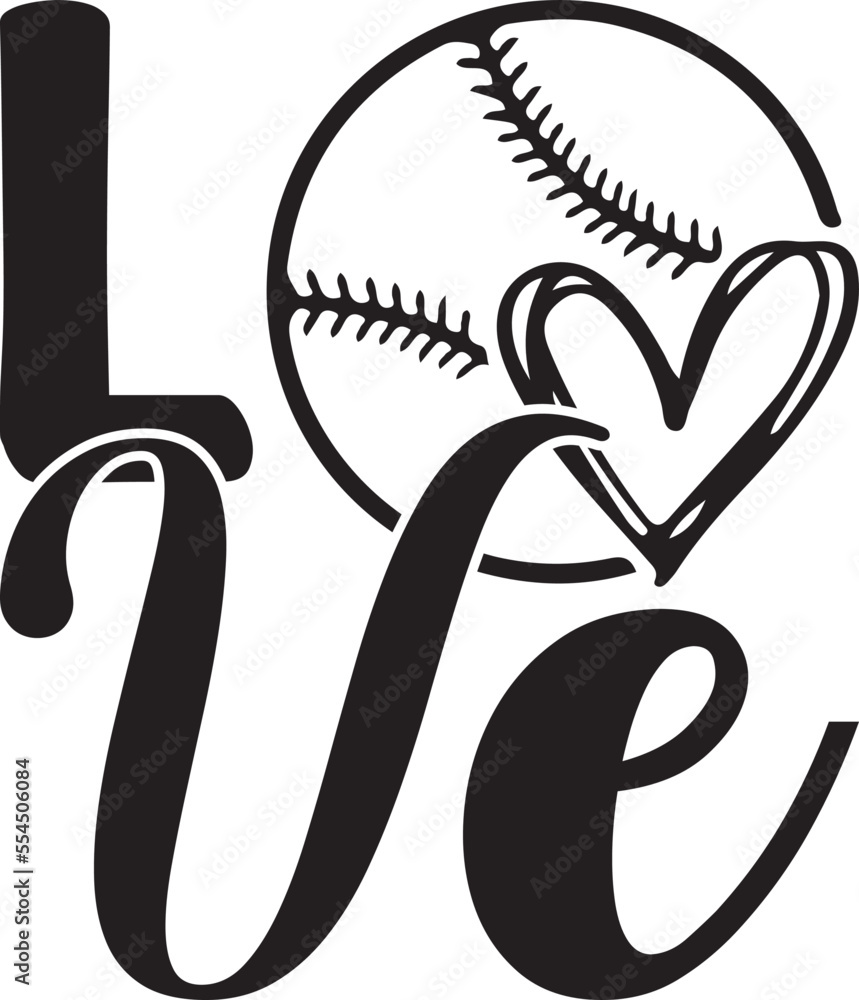 Love Baseball Svg, Baseball Svg, Love Softball Svg, Baseball Heart, Svg ...