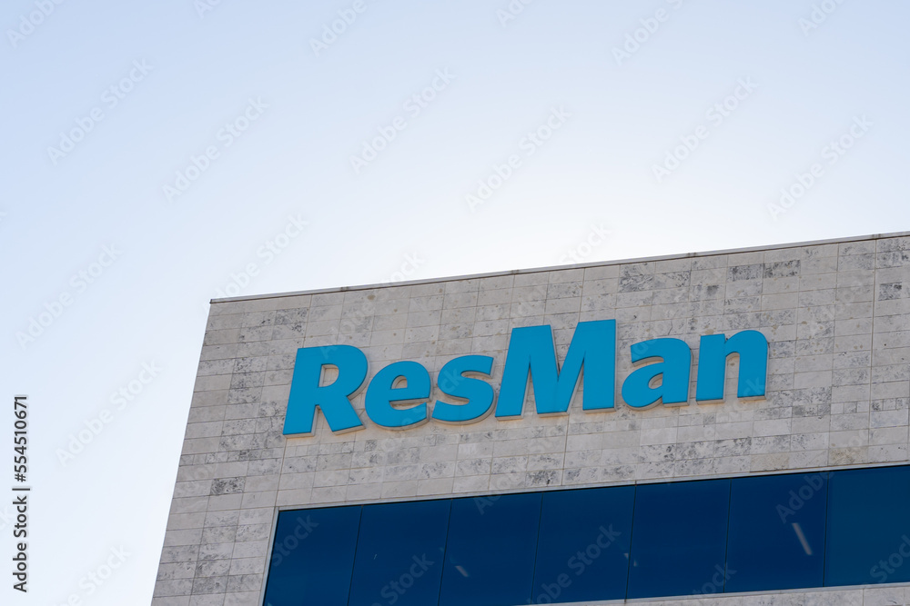 Dallas, Texas, USA - March 19, 2022: Close up of ResMan sign on the ...