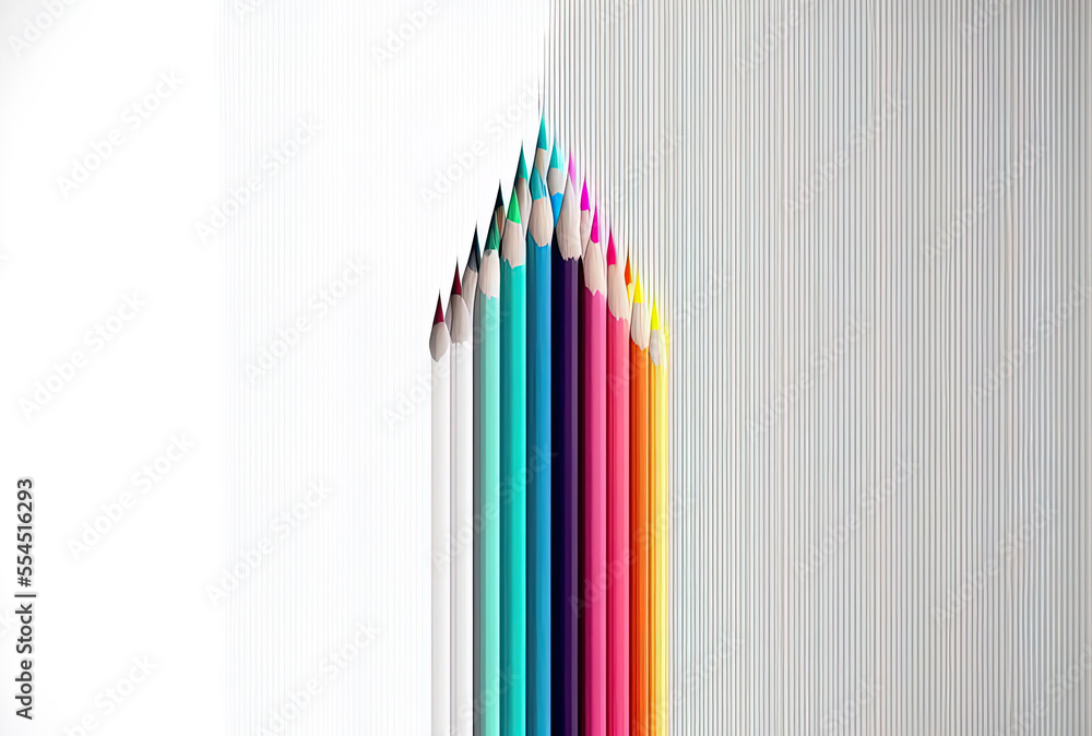 Background with the sound of a pencil. Animation. colorful pencil lines ...