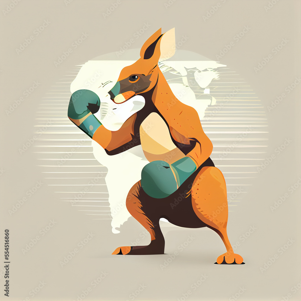 Boxer kangaroo, cartoon, funny, illustration, boxing Stock Illustration ...