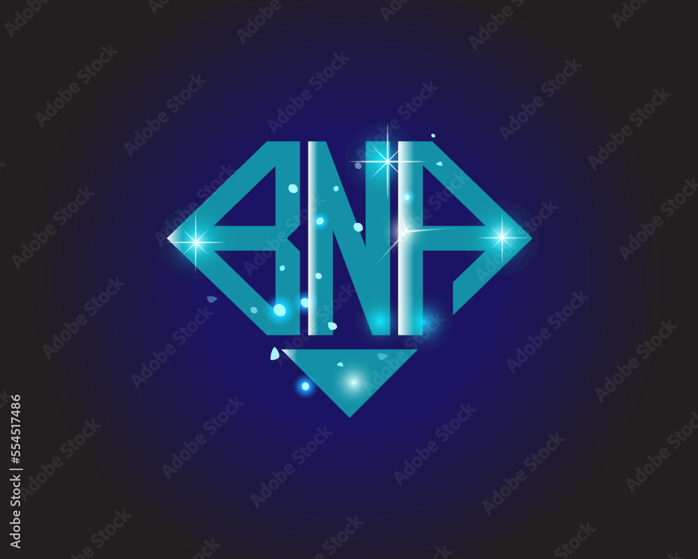BNA Logo letter monogram with diamond shape design template. Stock ...