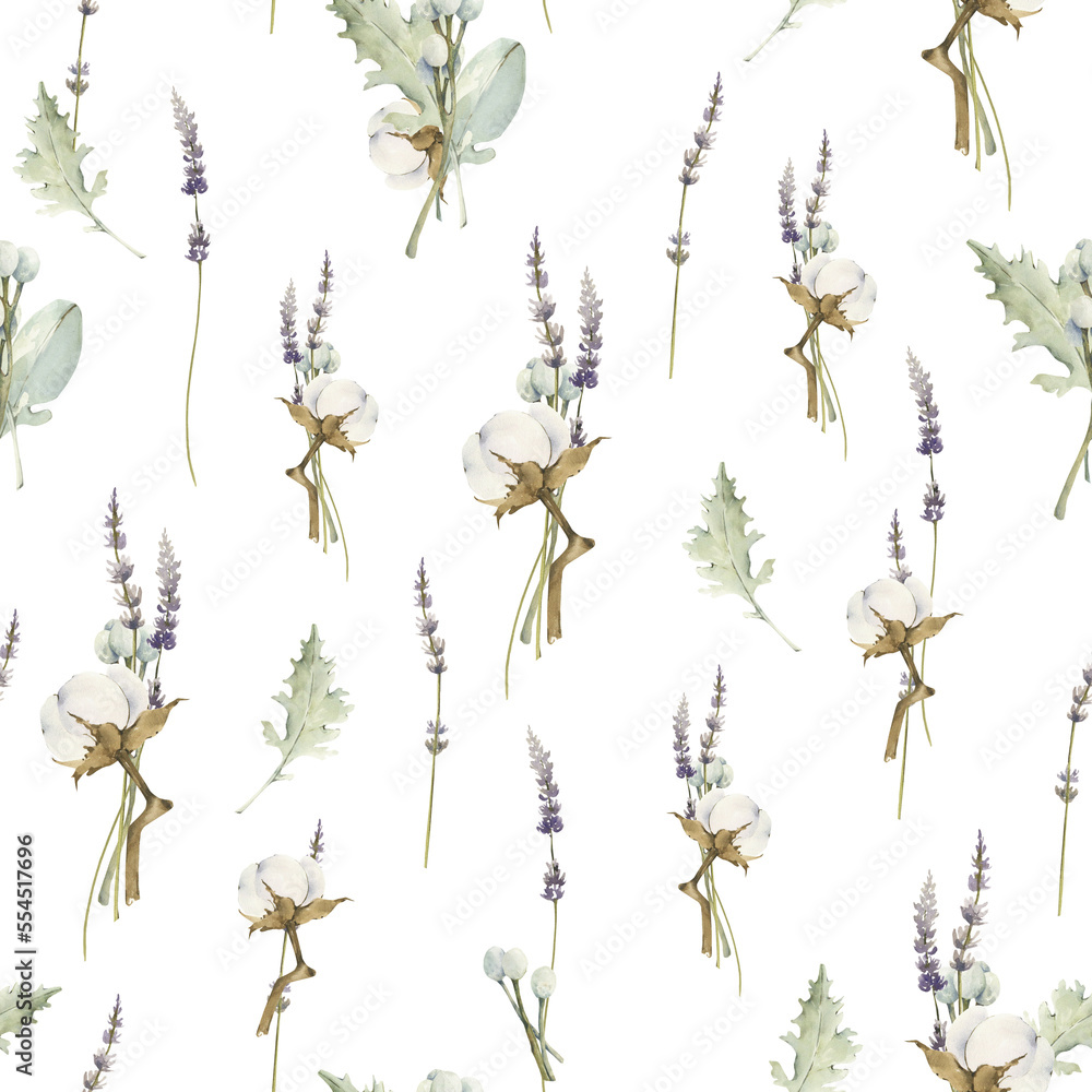Watercolor seamless pattern, floral clipart. Png digital paper ...