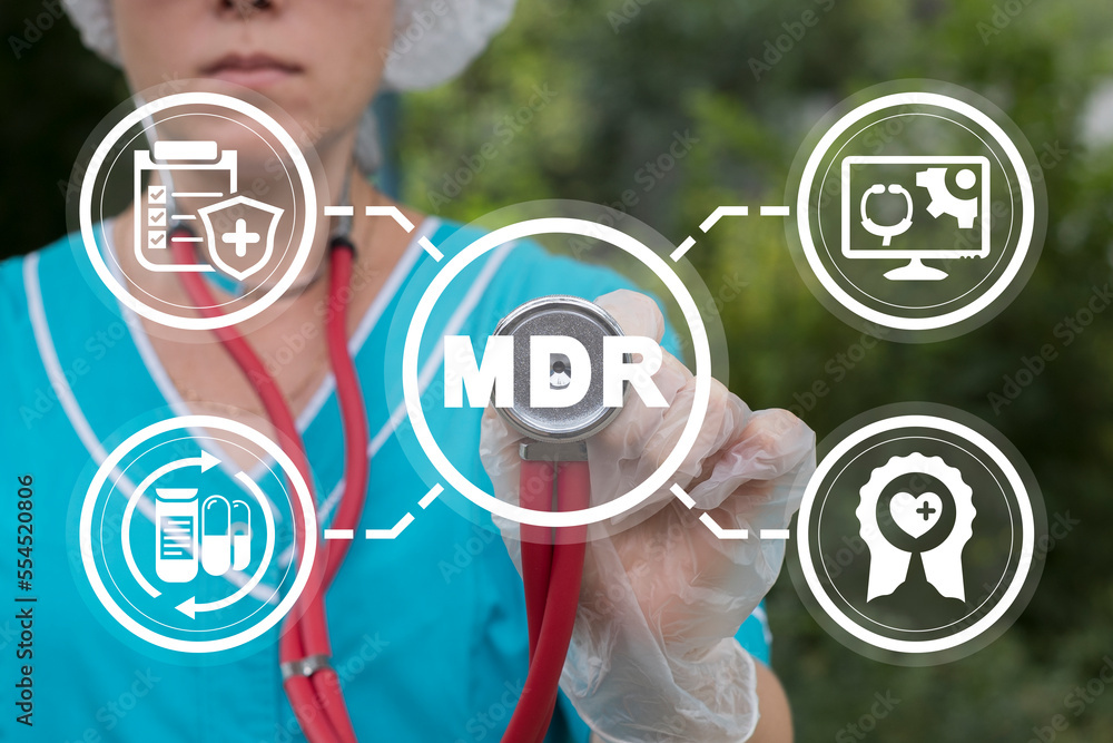 Doctor or nurse using virtual touchscreen and stethoscope touches ...