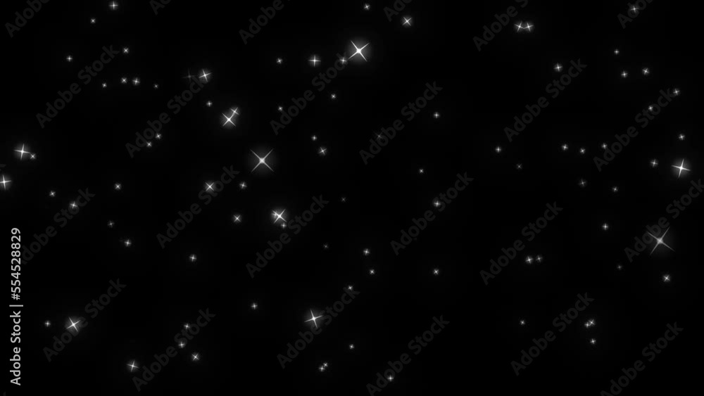 Glittering Particle Glowing Start Background Deep Black Space ...
