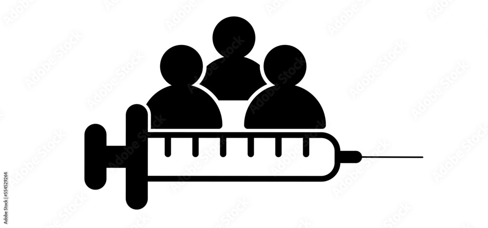 Cartoon stickman, stick figure man and medical syringe and people ...