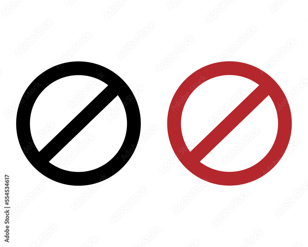 Icon do not stop and do not cross. Vector with prohibited sign in black ...