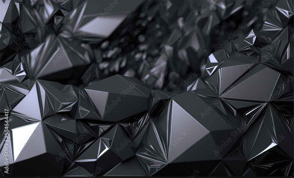 This stunning abstract black crystal background features a mesmerizing ...