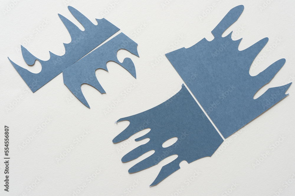 abstract cut paper shapes with fancy edges on blank paper Stock Photo ...
