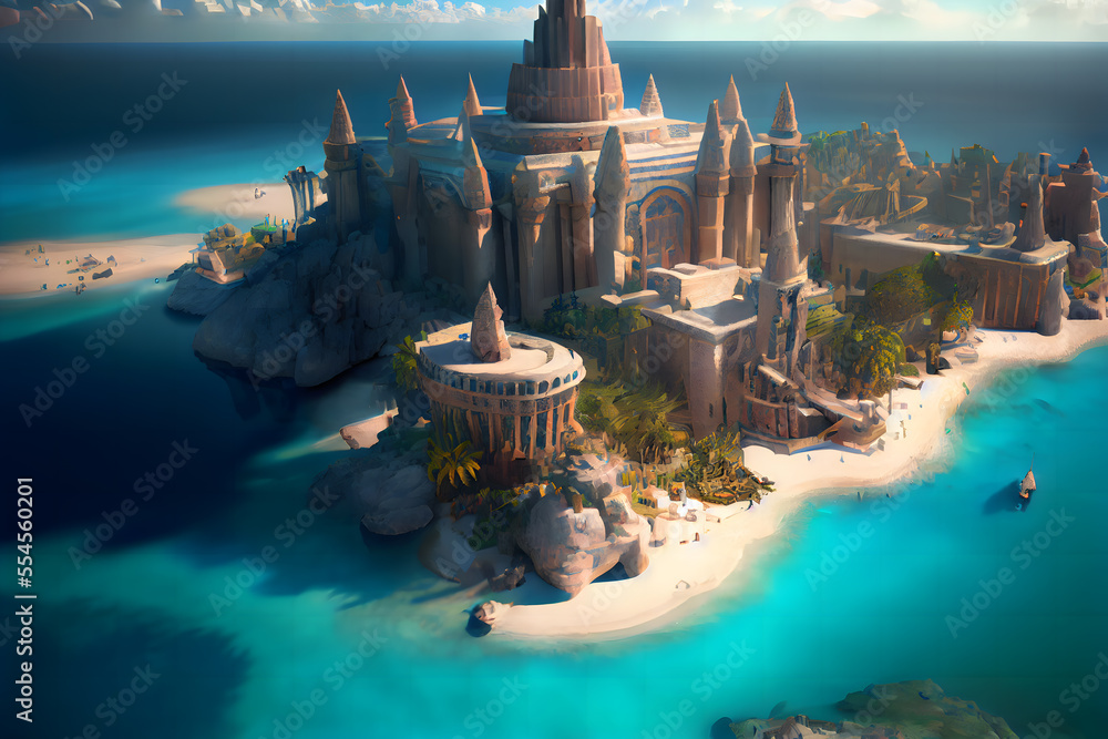 Atlantis, an advanced civilization with magical technology in ancient ...