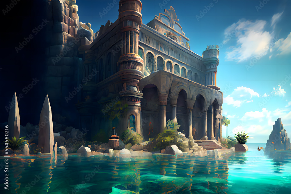 Atlantis, an advanced civilization with magical technology in ancient ...