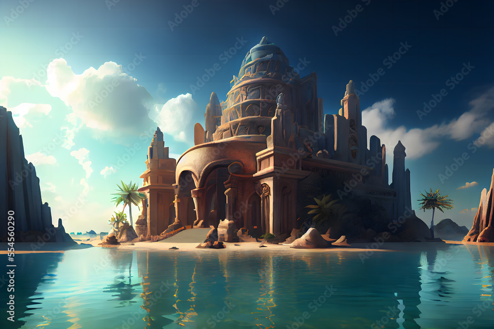 Atlantis, an advanced civilization with magical technology in ancient ...