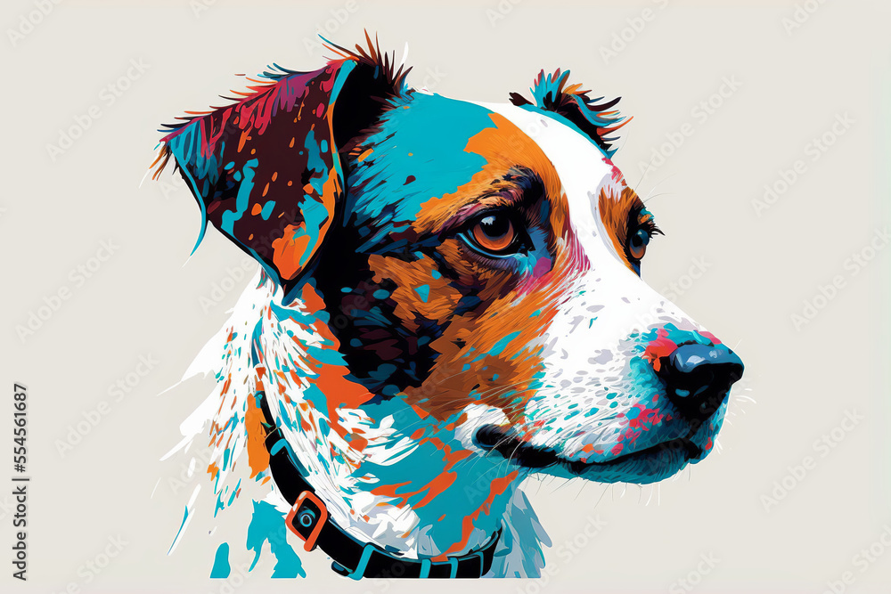 Colorful Pop-art Illustration of Jack Russell Terrier Stock ...