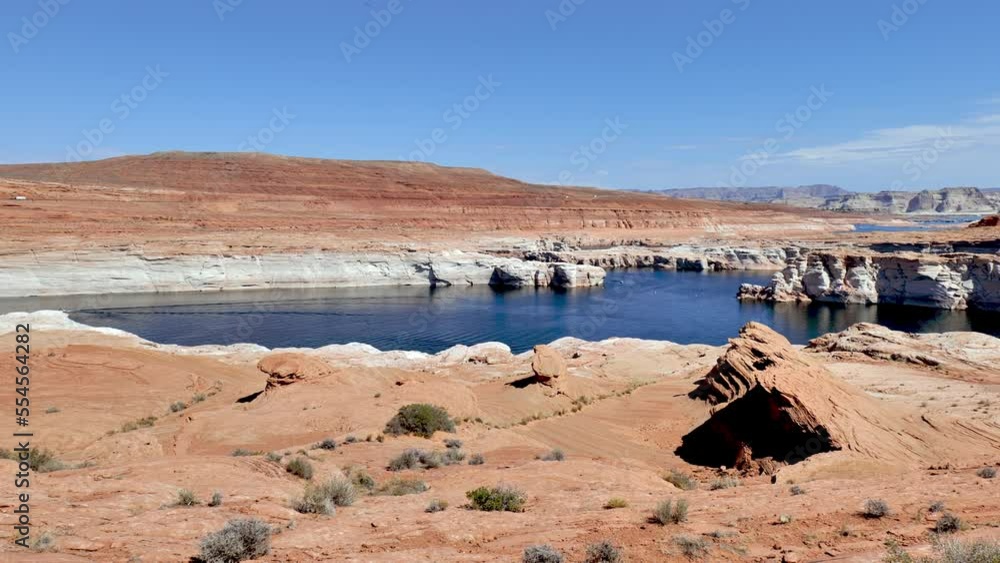Low water level at Lake Powell shot in 2022 Stock ビデオ | Adobe Stock