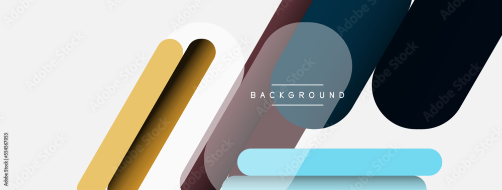 Abstract background. Round shapes, lines compositions on grey backdrop ...