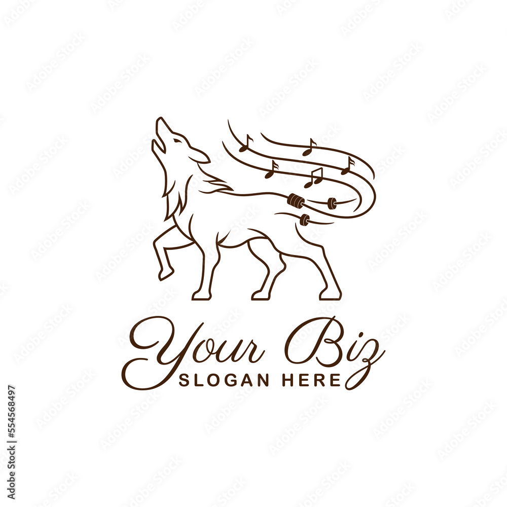 Music wolf Logo template Stock Vector | Adobe Stock