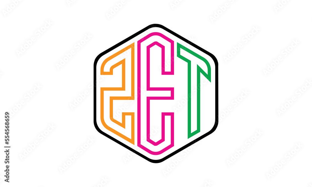 ZET three-letter polygon iconic logo design vector template, monogram ...