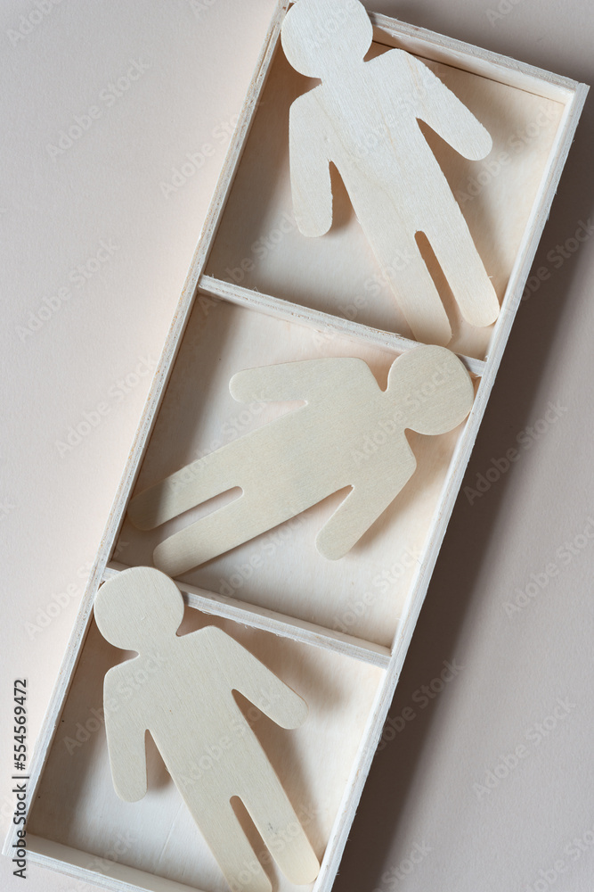 Poster three wooden stick figures in a 3 part box – Wall Art | UkPosters