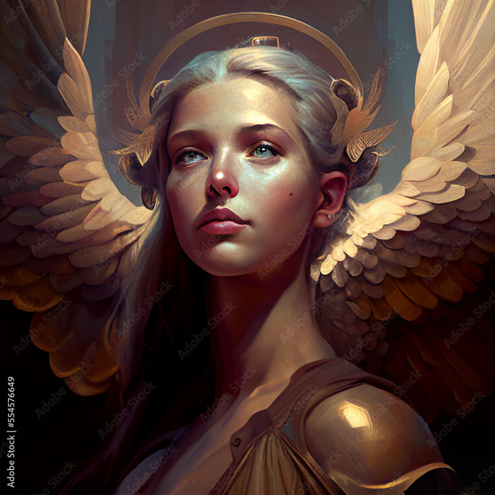 portrait of the angel Metatron female representation AI-generated art ...