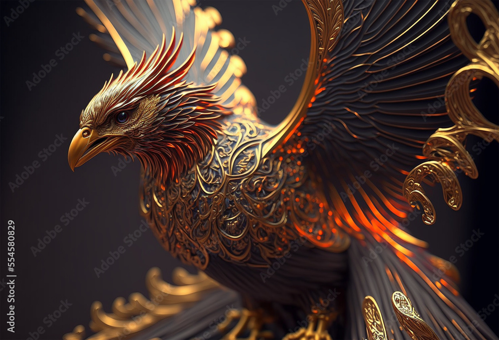 The head of a beautiful phoenix Stock Illustration | Adobe Stock