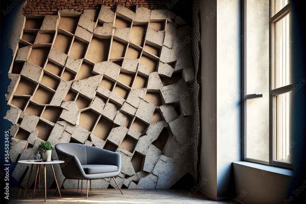 realistic abstract rough wall texture background, living room with sofa ...