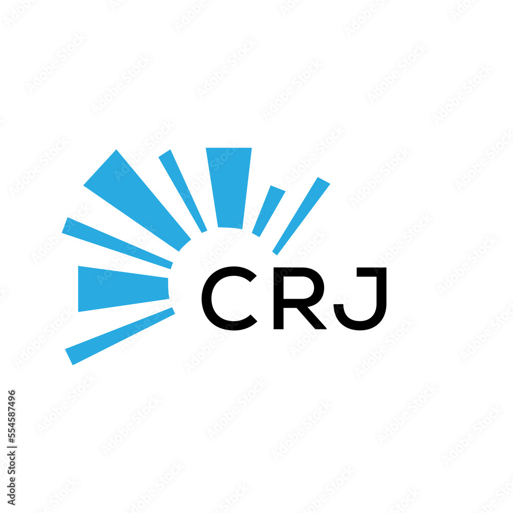 CRJ letter logo. CRJ blue image on white background and black letter ...