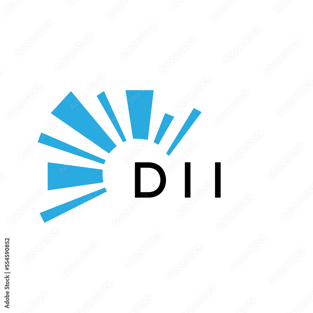 Vecteur Stock DII letter logo. DII blue image on white background and ...