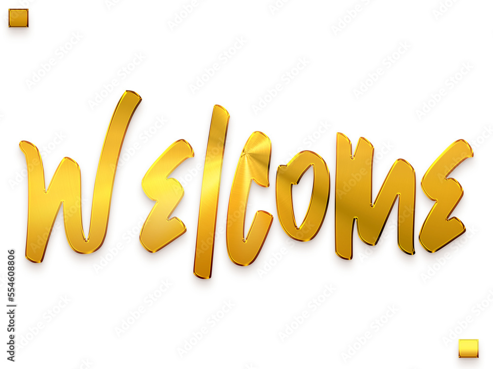 Welcome Text in Transparent PNG Bold Alphabetical Glowing Golden Text ...