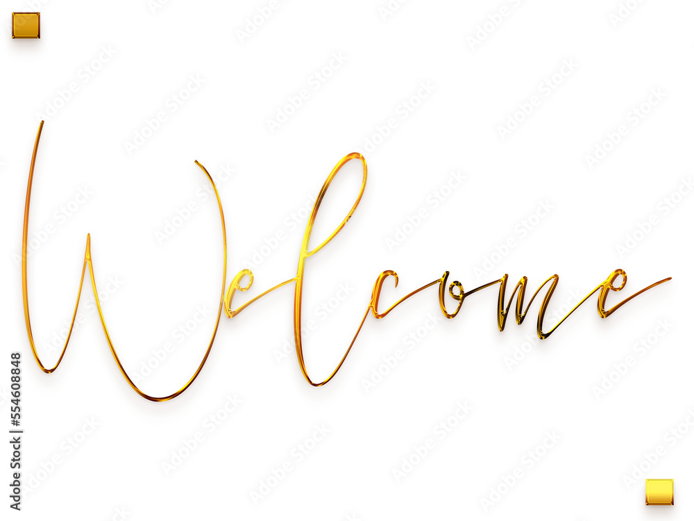 Welcome Text in Transparent PNG Stylish Cursive Calligraphy Glowing ...