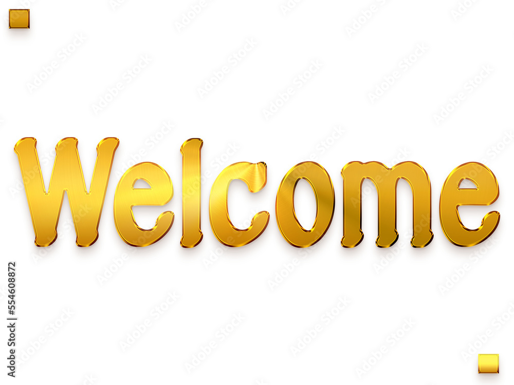 Welcome Text in Transparent PNG Bold Bold Alphabetical Glowing Golden ...