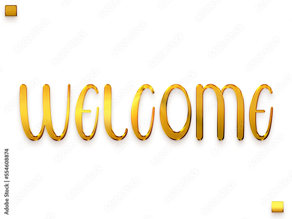 Welcome Text in Transparent PNG Alphabetical Glowing Golden Text Stock ...