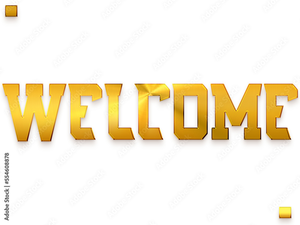 Welcome Text in Transparent PNG Bold Alphabetical Glowing Golden Text ...