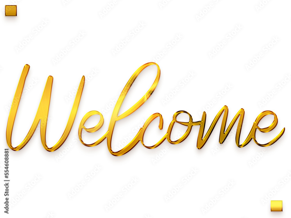 Welcome Text in Transparent PNG Alphabetical Glowing Golden Text Stock ...