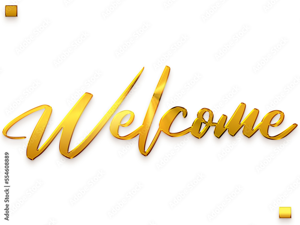 Welcome Text in Transparent PNG Bold Alphabetical Glowing Golden Text ...