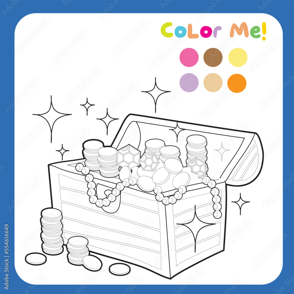 Coloring worksheet for children with pirate theme. Educational ...