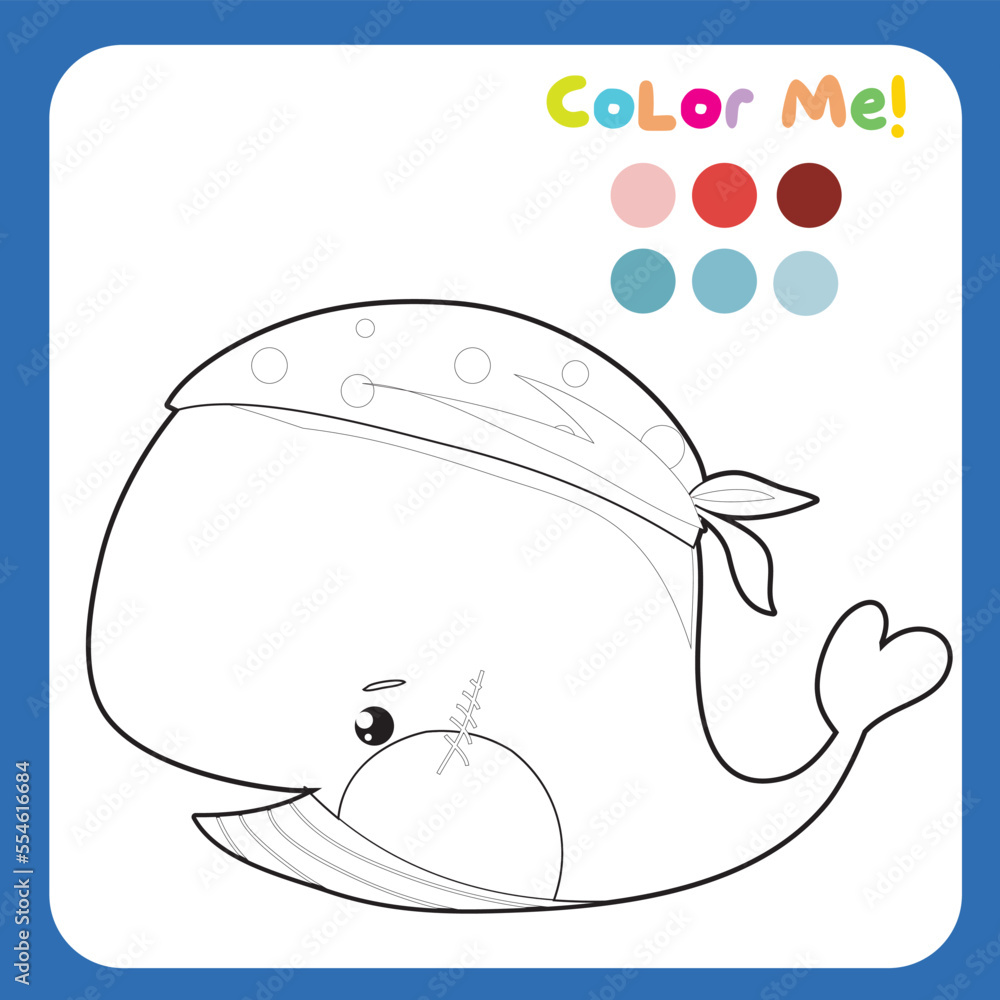 Coloring worksheet for children with pirate theme. Educational ...