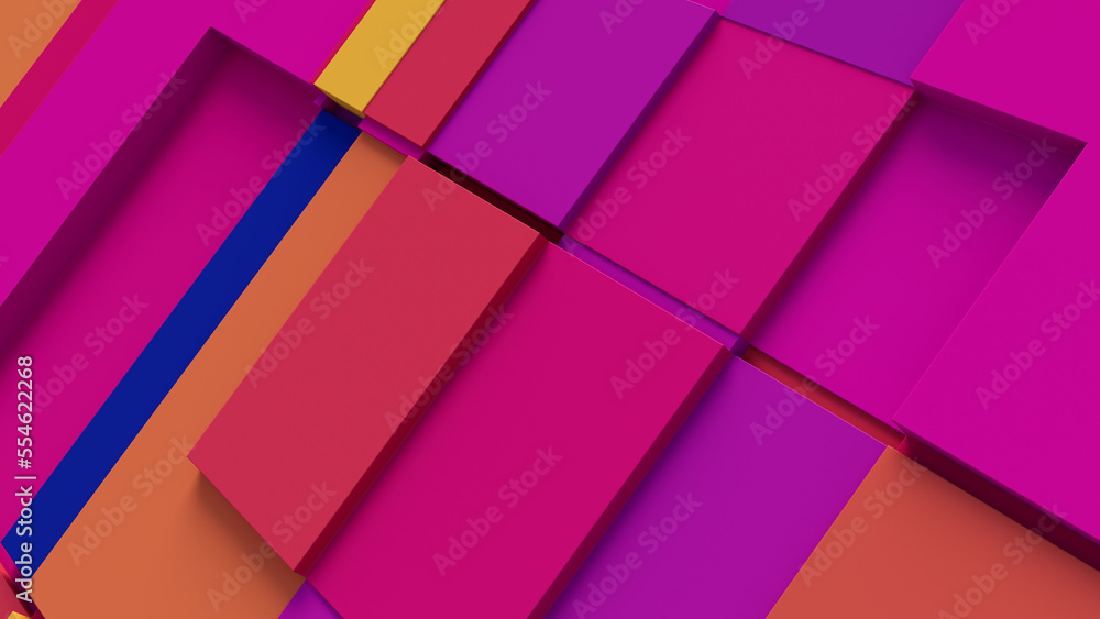 Multicolored Tech Background With A Geometric 3d Structure Vibrant
