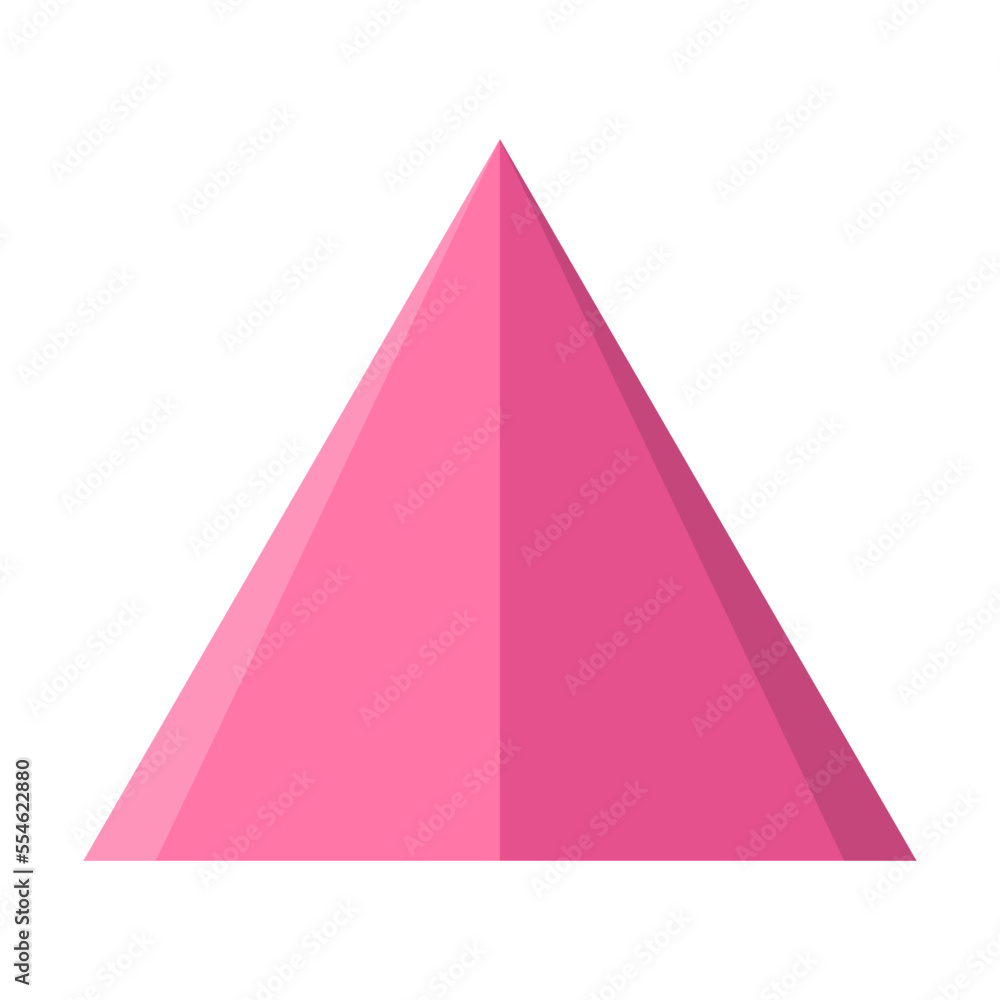 Basic pink triangle geometric shape for children vector illustration ...