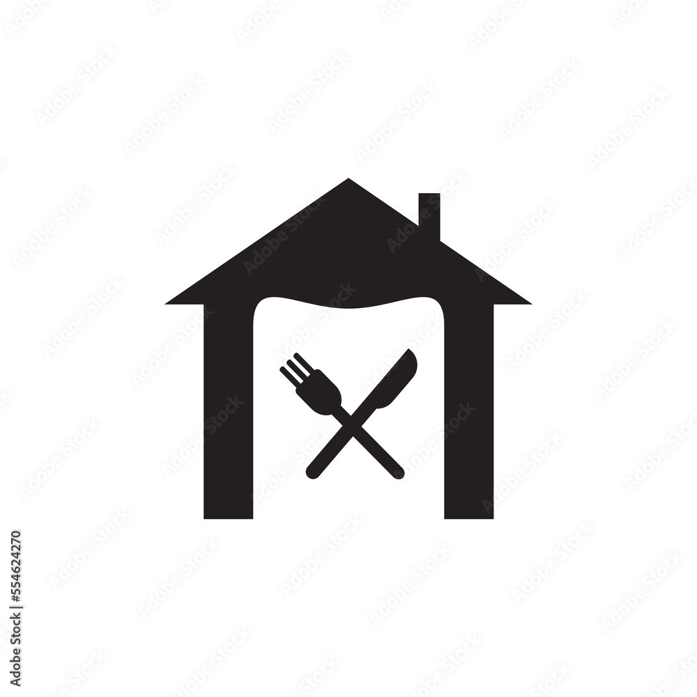 Food house restaurant logo design Stock Vector | Adobe Stock